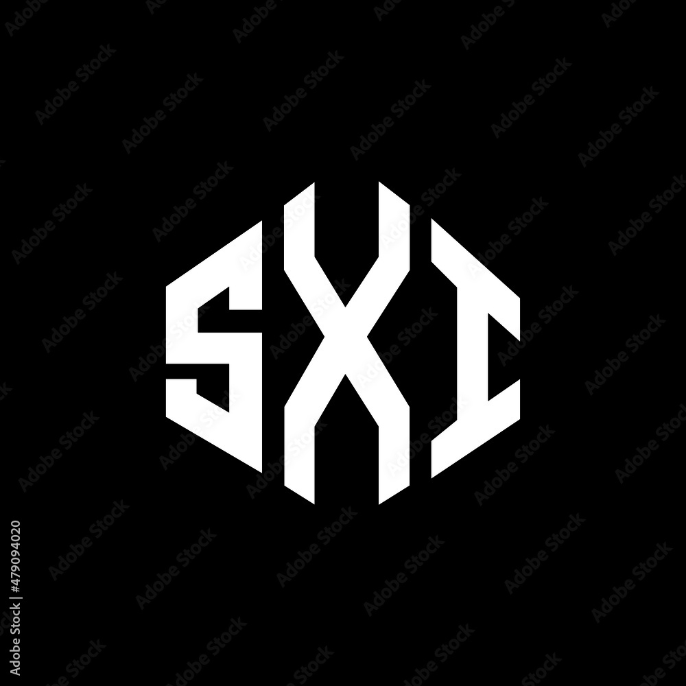 SXI letter logo design with polygon shape. SXI polygon and cube shape ...