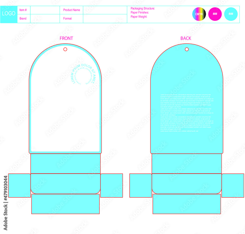 Die-Cut Template Box Package Design, 3D Box Package Dieline, Factory ...