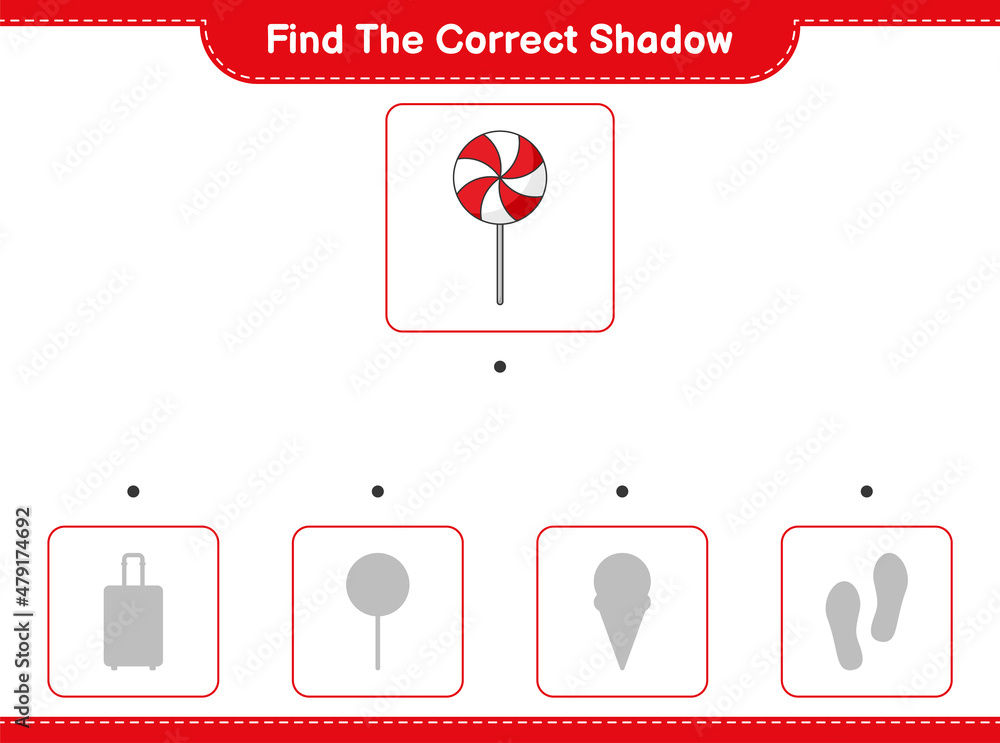 Find the correct shadow. Find and match the correct shadow of Candy ...