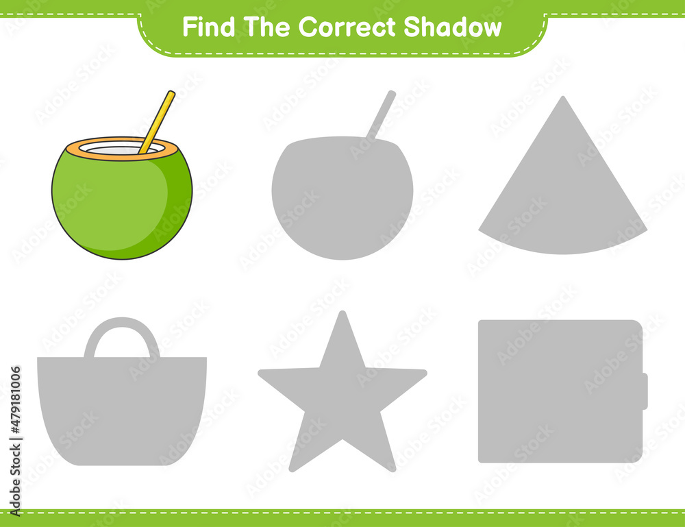 Find the correct shadow. Find and match the correct shadow of Coconut ...