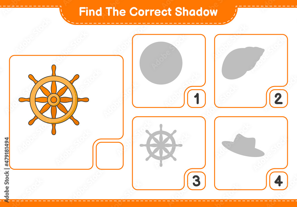 Vector de Stock Find the correct shadow. Find and match the correct ...