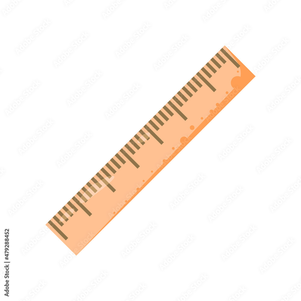Abstract Flat Cartoon Education School College Study Ruler Vector ...