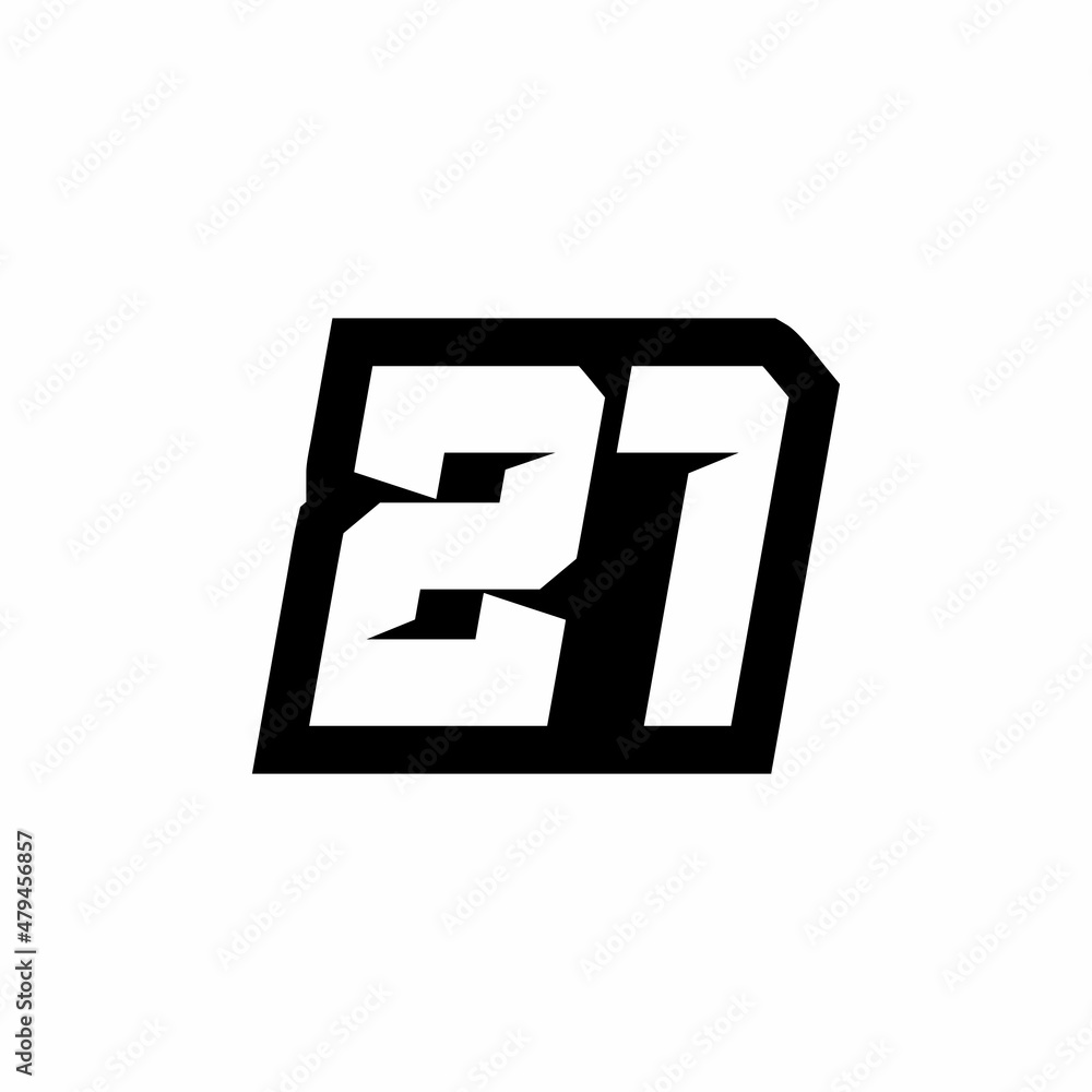 Racing number 21 logo design Stock Vector | Adobe Stock