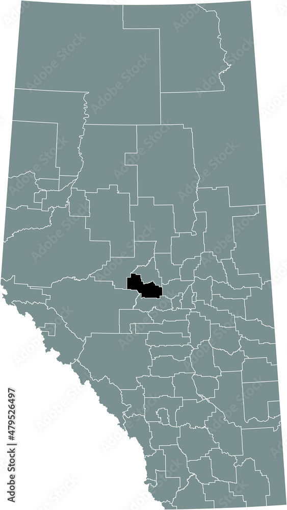 Black flat blank highlighted location map of the LAC STE. ANNE COUNTY ...
