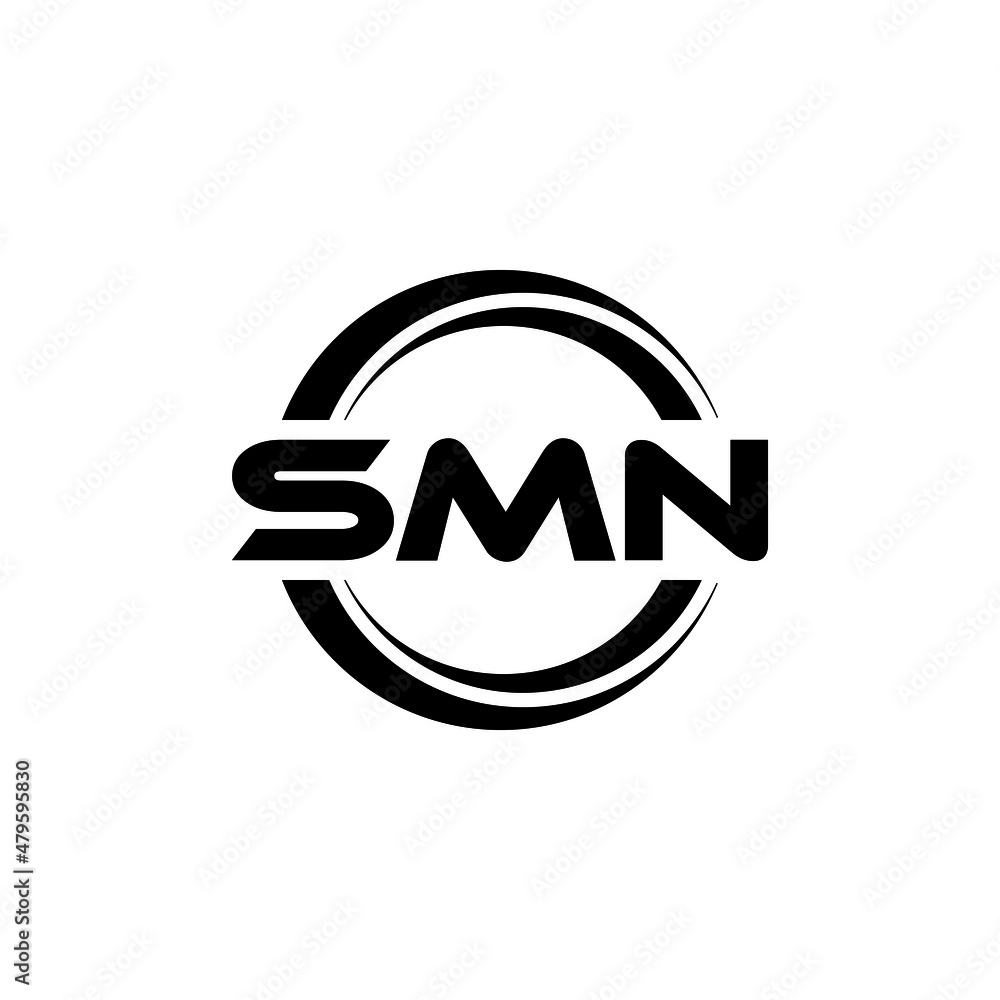 SMN letter logo design with white background in illustrator, vector ...