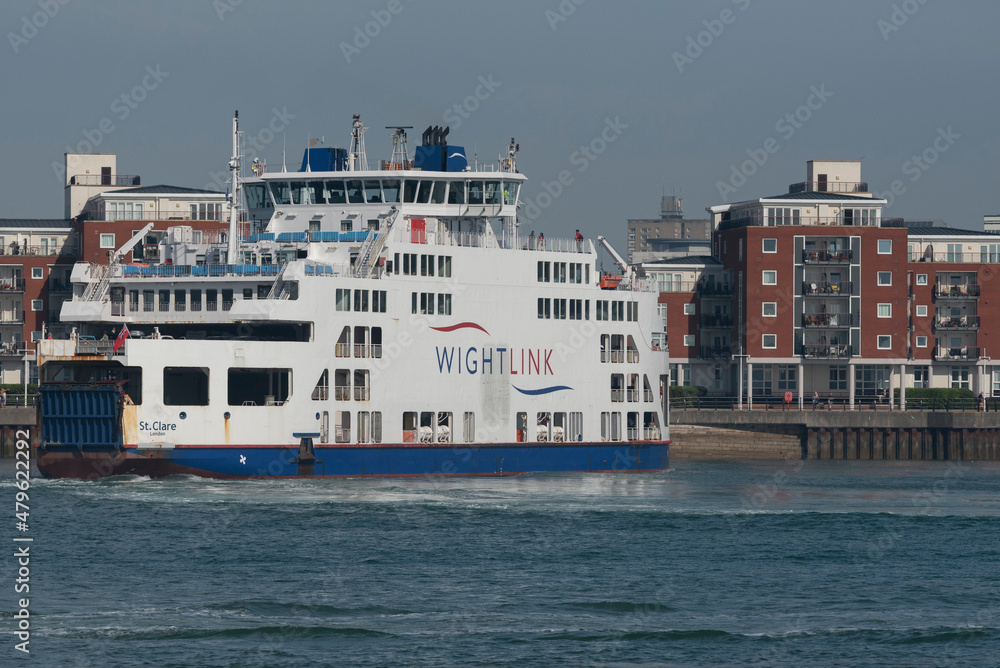 Portsmouth, England, UK. 2021. MV St Clare turning on Portsmouth ...