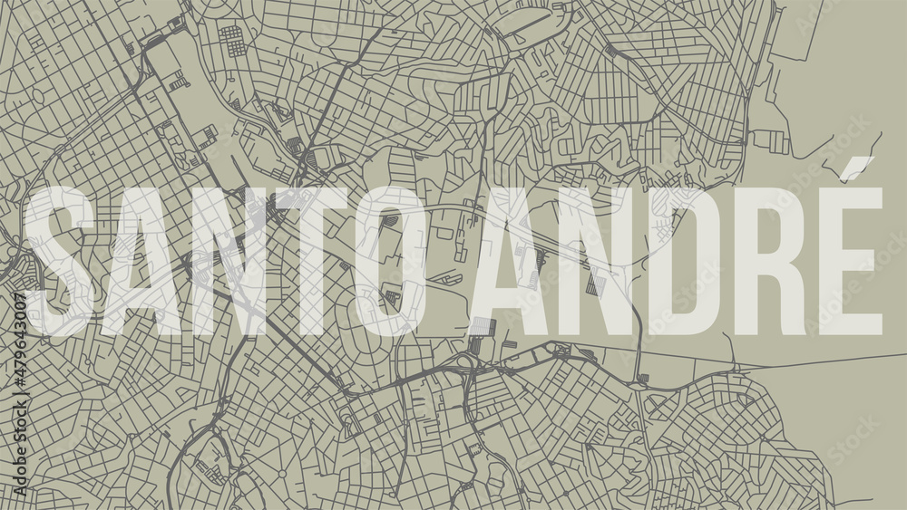 Santo Andre map city poster, horizontal background vector map with ...