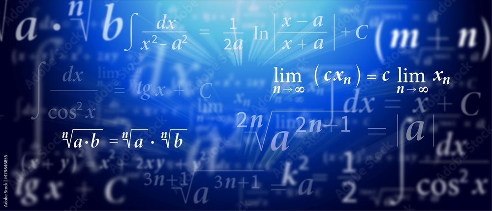 Abstract blue gradient background technology. Design of mathematical ...