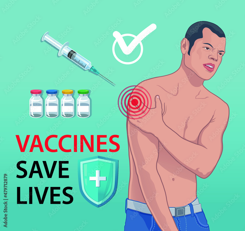 COVID-19 vaccination poster campaign vector infographic. Stock Vector ...