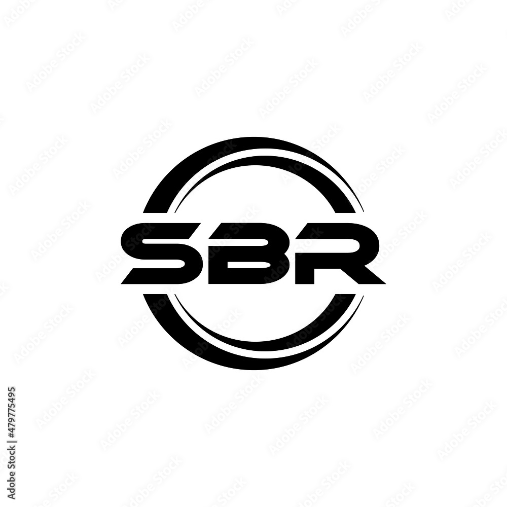 Stock-Vektorgrafik „SBR letter logo design with white background in ...