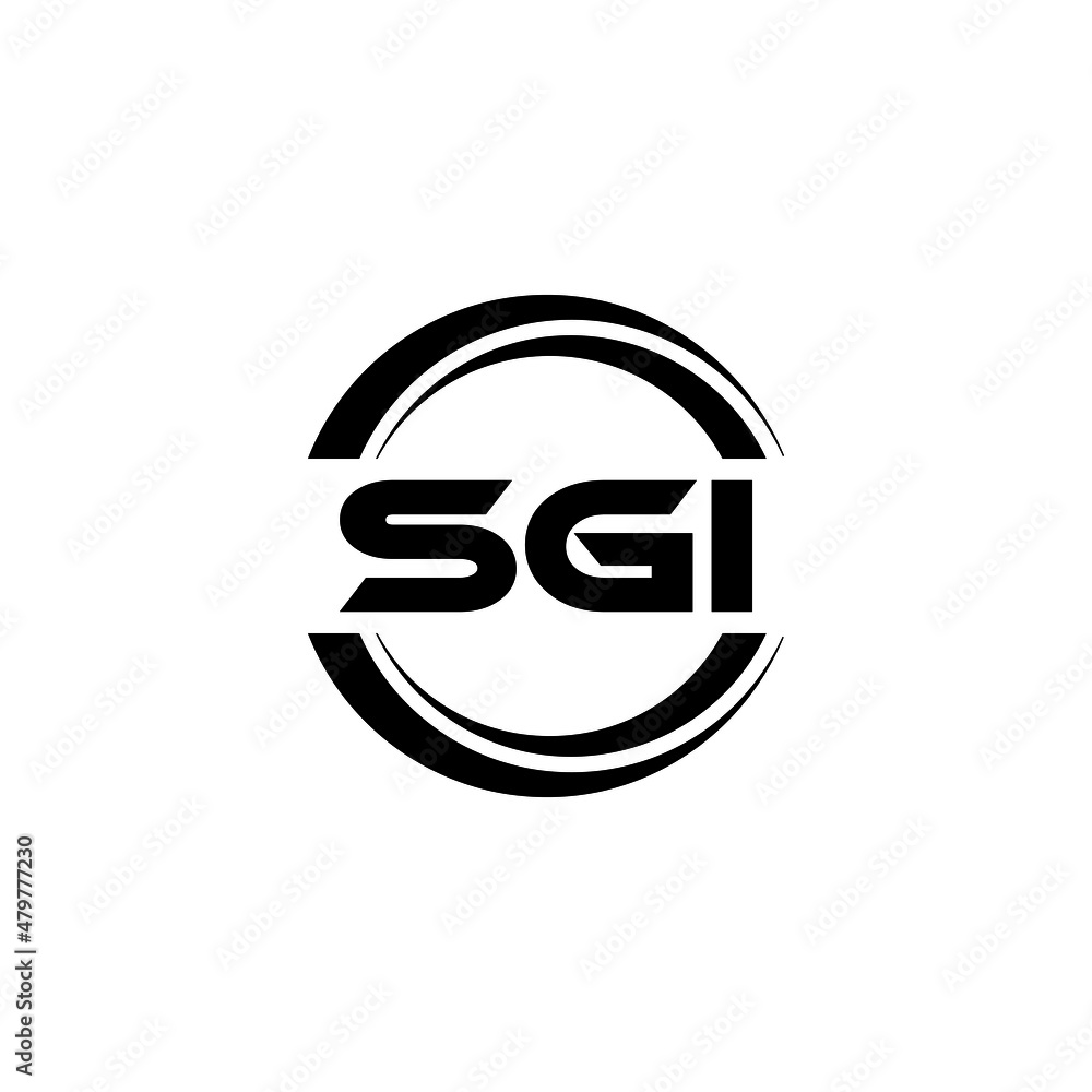 SGI letter logo design with white background in illustrator, vector ...