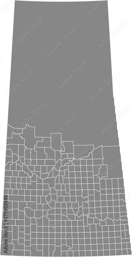 Gray flat blank vector administrative map of Canadian province of ...