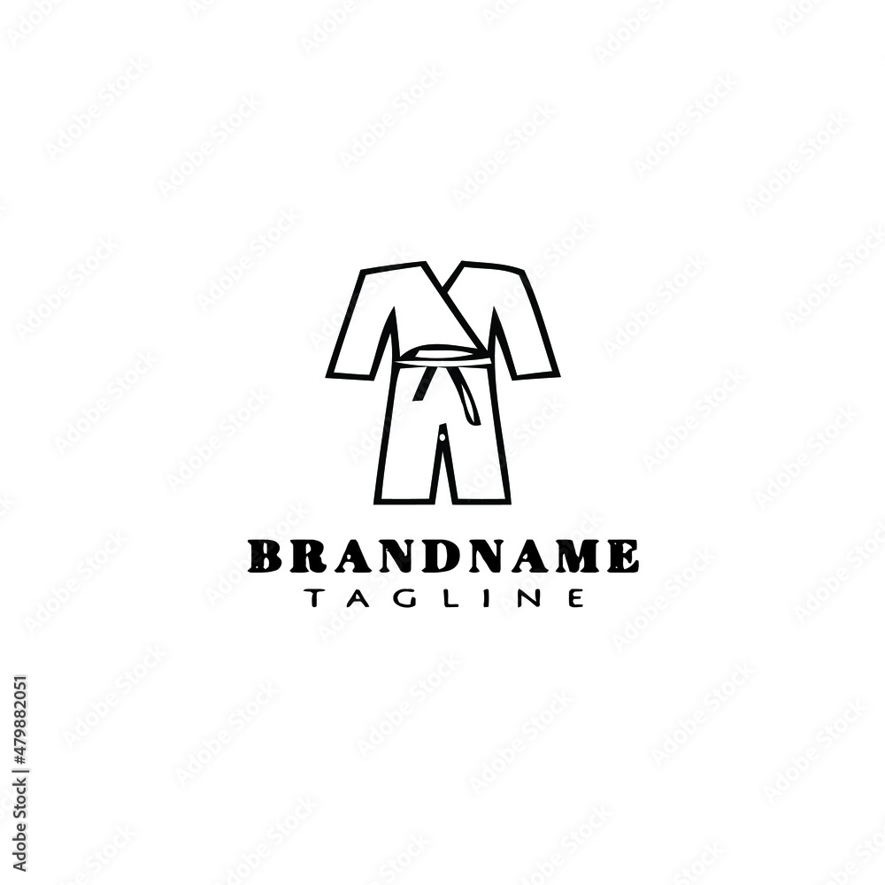 karate clothes logo icon cartoon design template black isolated vector ...