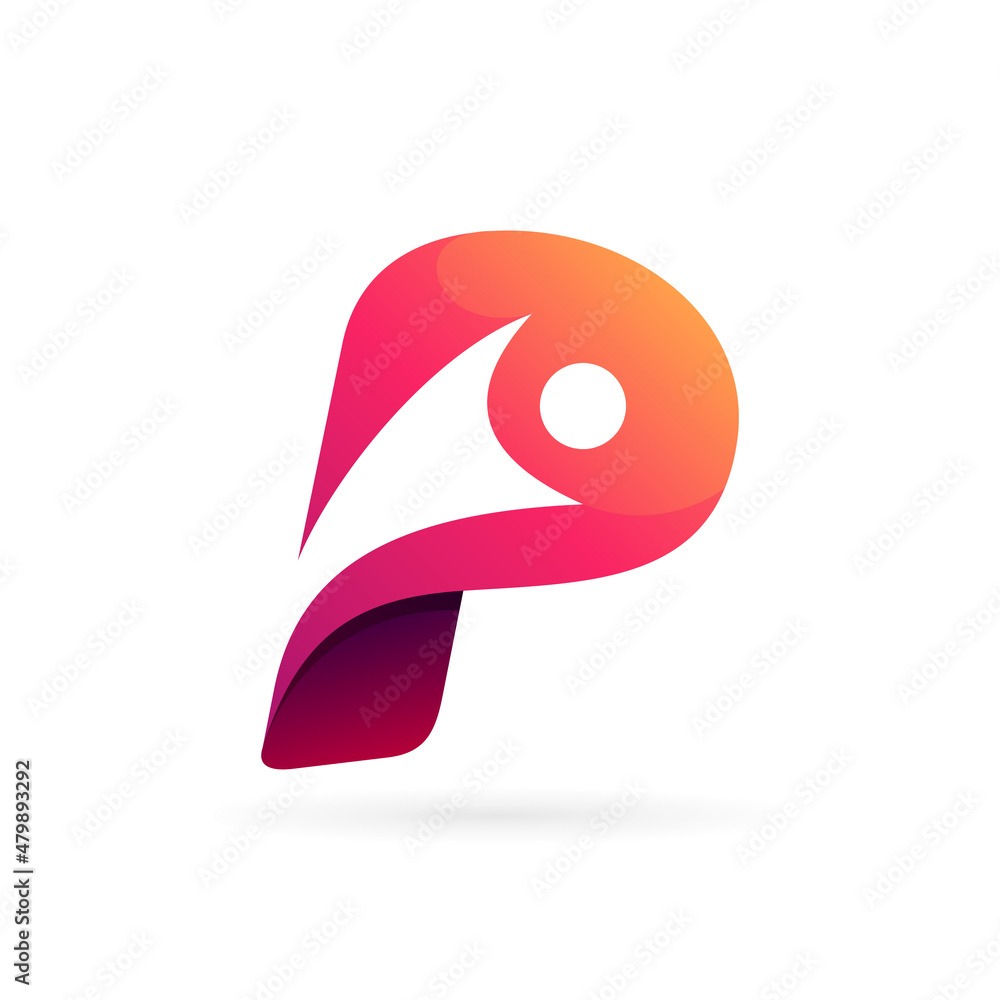 letter p logo with people symbol Stock Vector | Adobe Stock