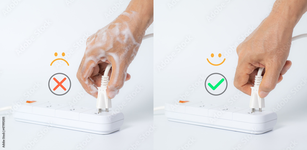 Electrical safety tips to avoid accidents and injuries. Never use wet ...