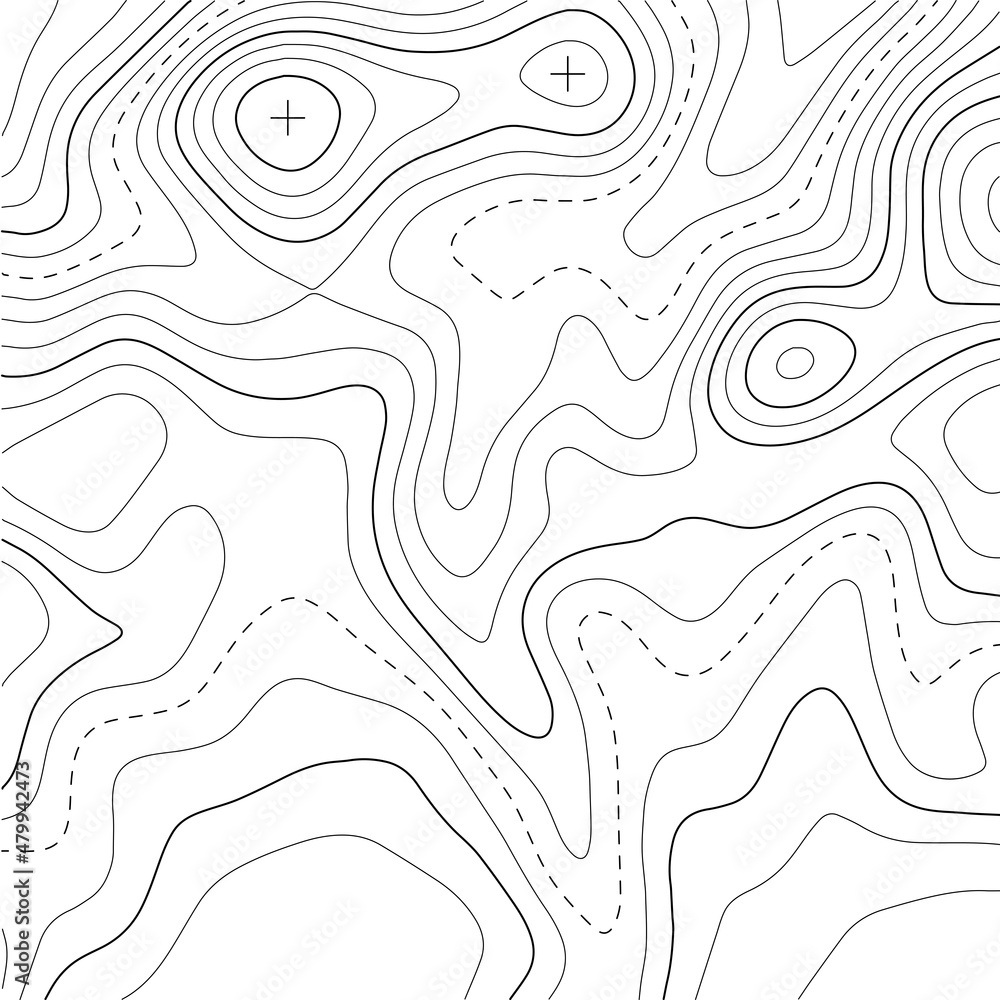 Topographic map background. Grid map. Pattern of contour lines ...