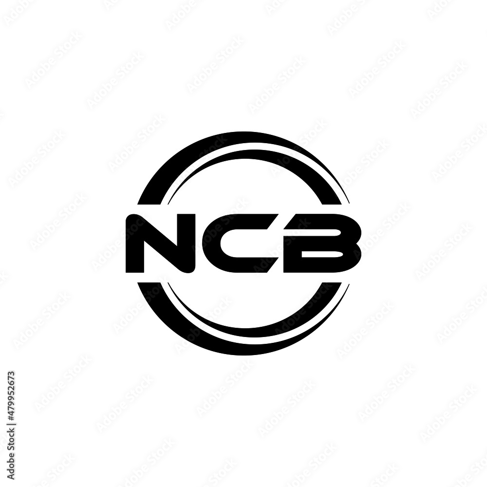 Stock-Vektorgrafik „NCB letter logo design with white background in ...