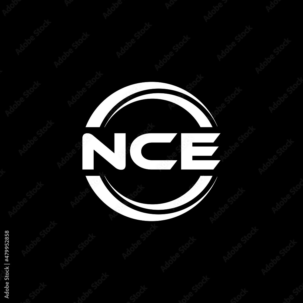 NCE letter logo design with black background in illustrator, vector ...