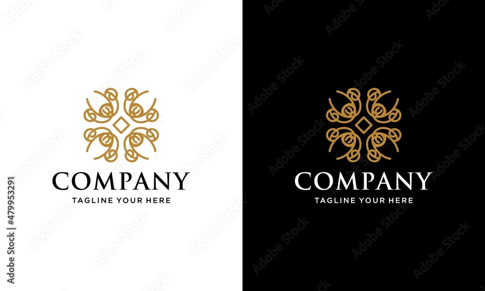 Flower Ornament Logo Design, Abstract Logos Designs Concept for ...
