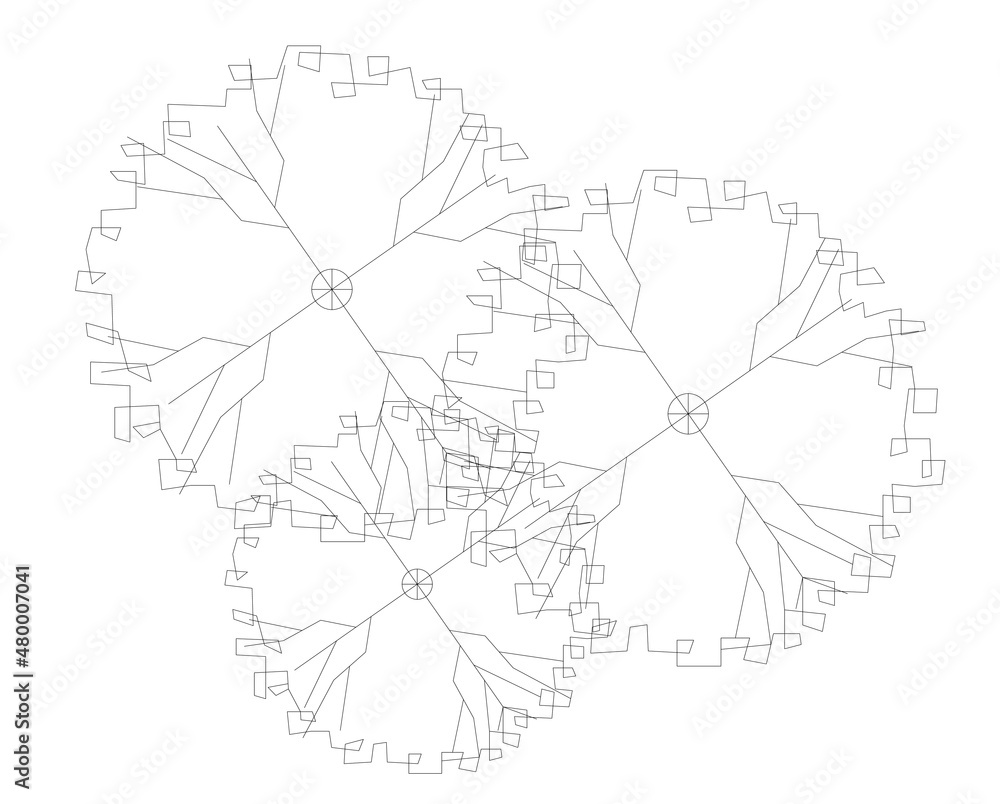 Architectural graphic or symbol of the trees from the top view. It is ...