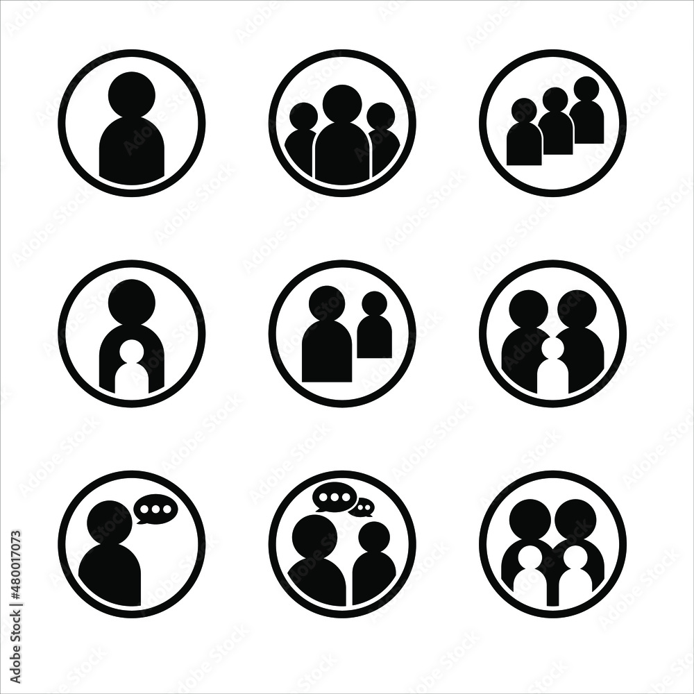 People icons pack can be used for web and mobile app, presentation ...
