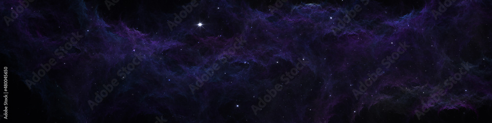 Space background with star dust and gas clouds. Fractal 3d illustration ...
