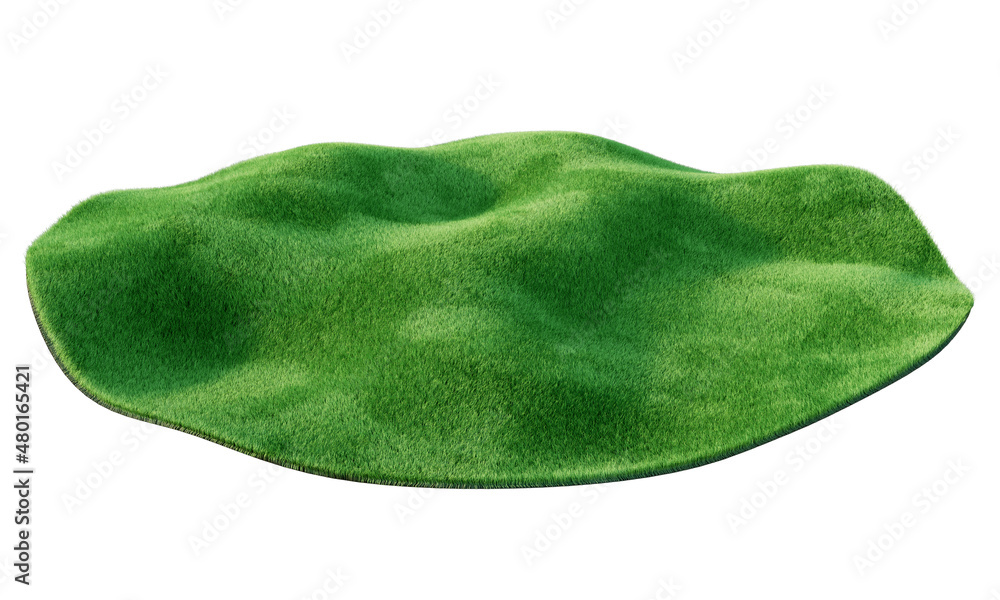 Green grass field isolated on white background. Summer landscape scene ...