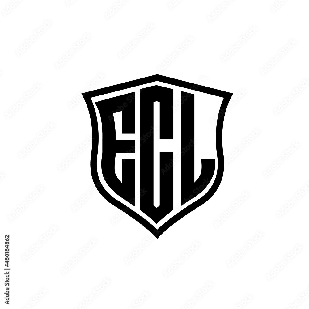Stock-Vektorgrafik „ECL letter logo design with white background in ...