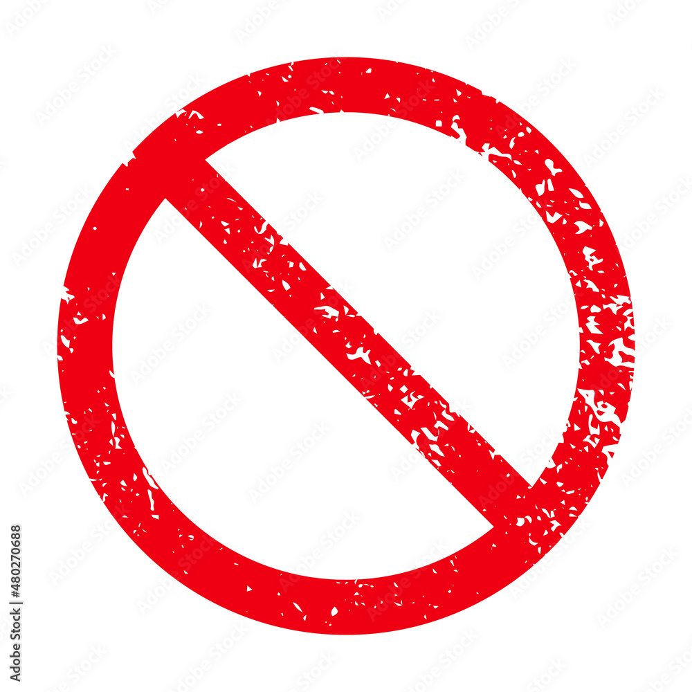 Sign forbidden. Icon symbol ban. Red circle sign stop entry ang slash line isolated on ...