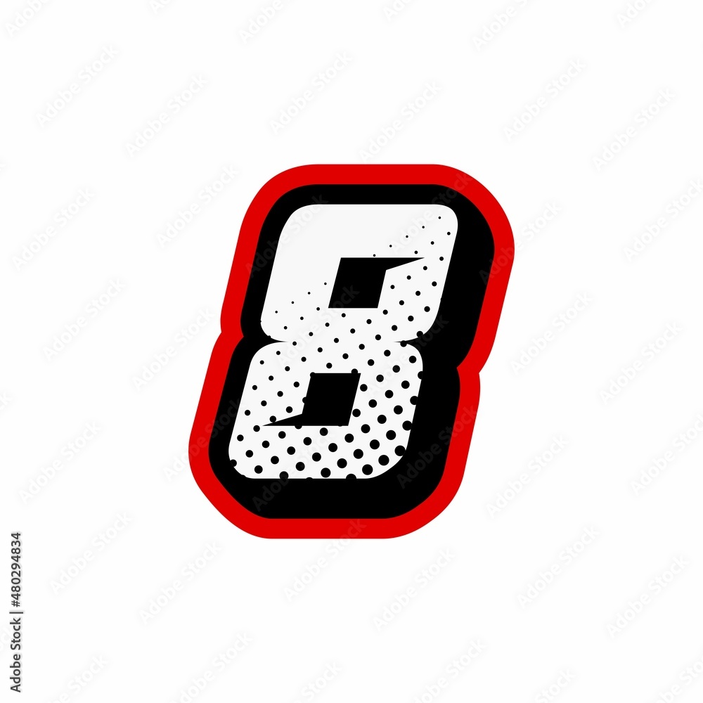 Racing number 8 logo design inspiration Stock Vector | Adobe Stock
