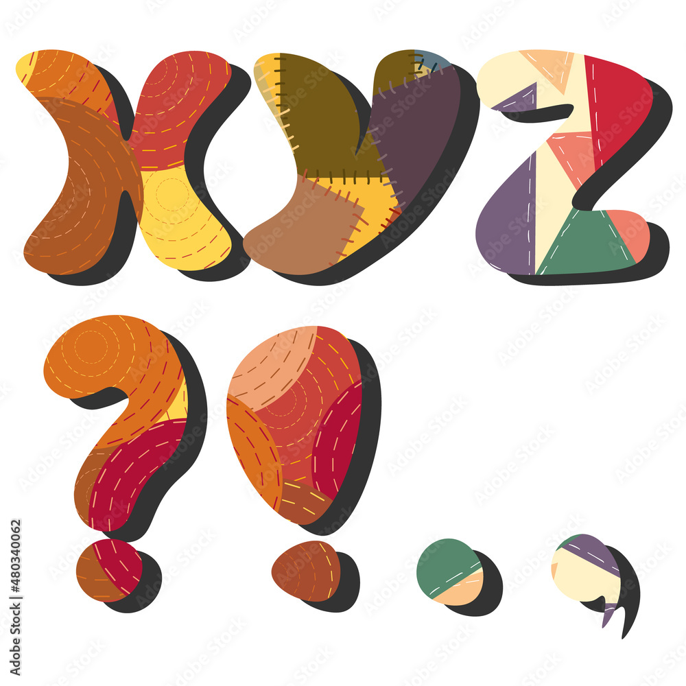 Image vectorielle Stock Letters of the alphabet with a pattern of ...