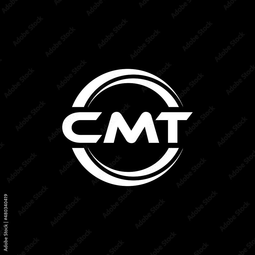 Stock-Vektorgrafik „CMT letter logo design with black background in ...