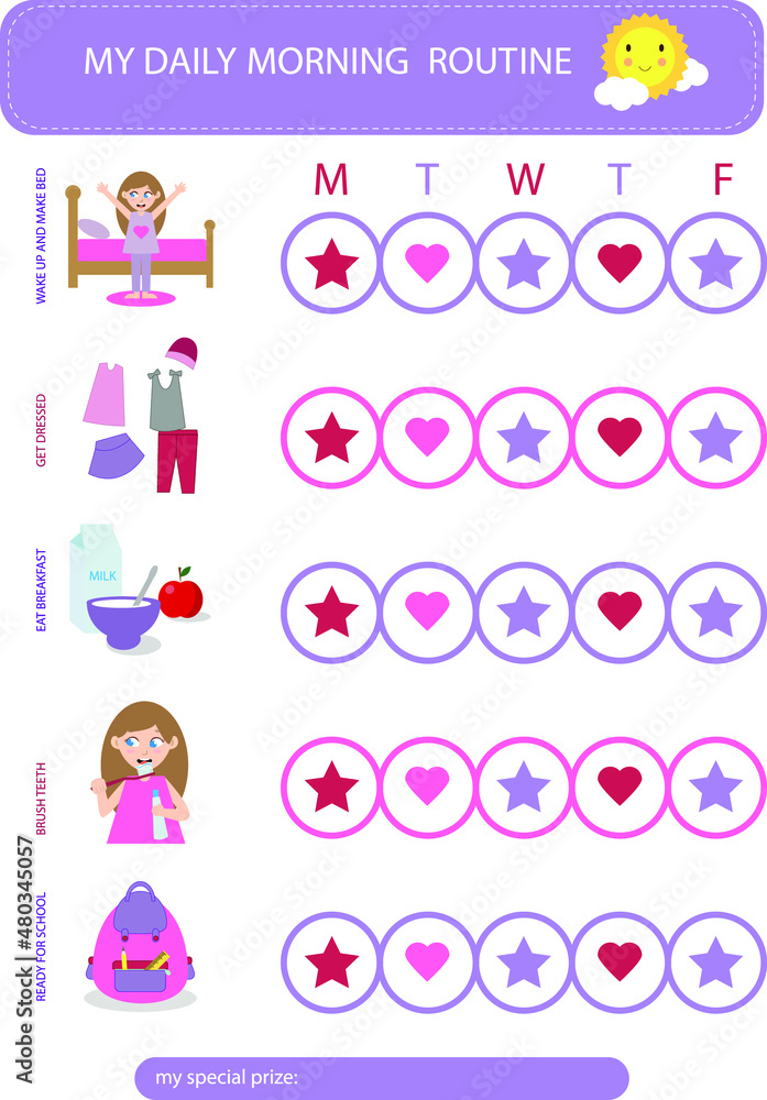 Morning routine girl. Kids Daily Routine, Chore Chart, Morning ...