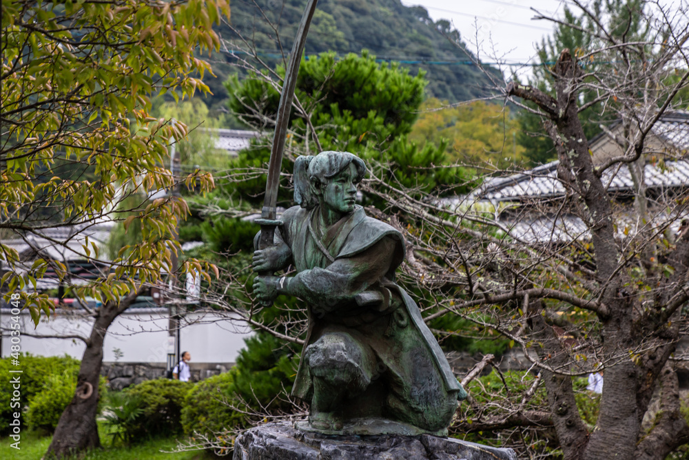 Iwakuni, Yamaguchi JAPAN - Sep 24 2020 : The famous statue of Kojiro ...