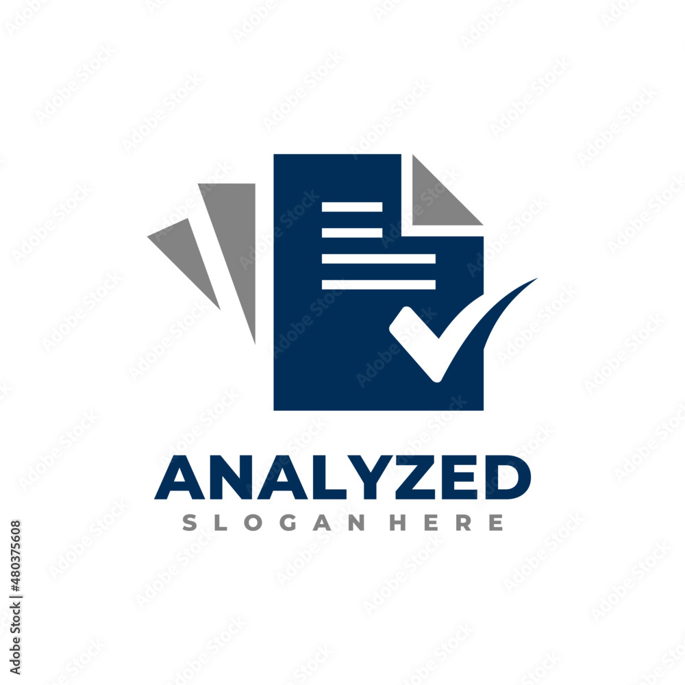 Document check logo design template vector. Concept of analysing ...