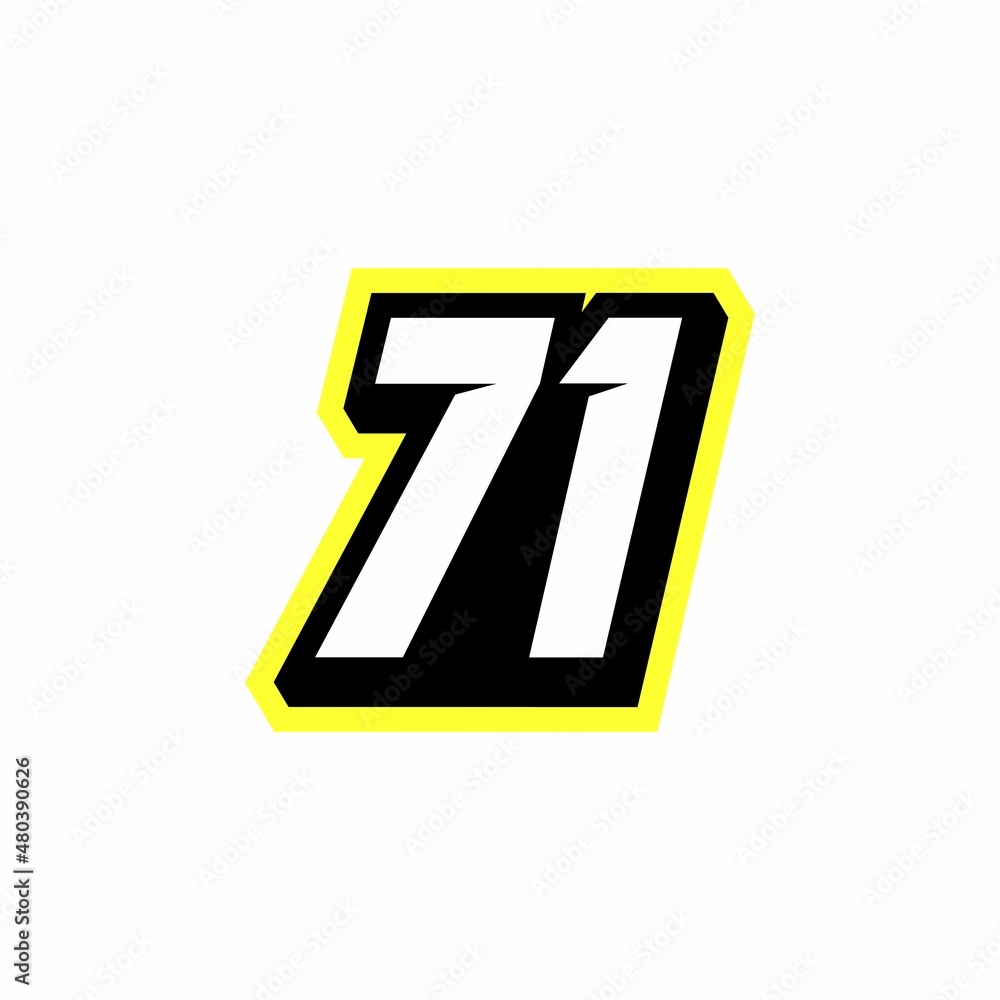 Racing number 71 logo design inspiration Stock Vector | Adobe Stock