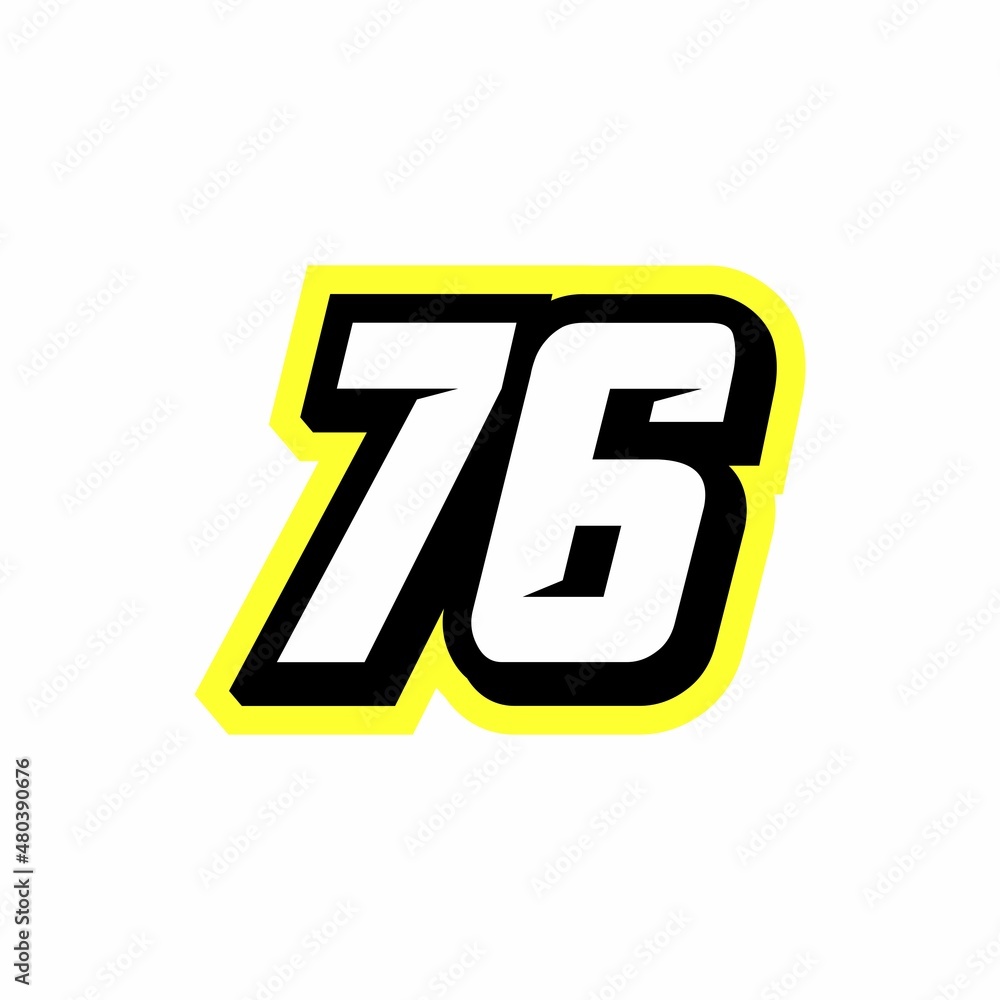 Racing number 76 logo design inspiration Stock Vector | Adobe Stock