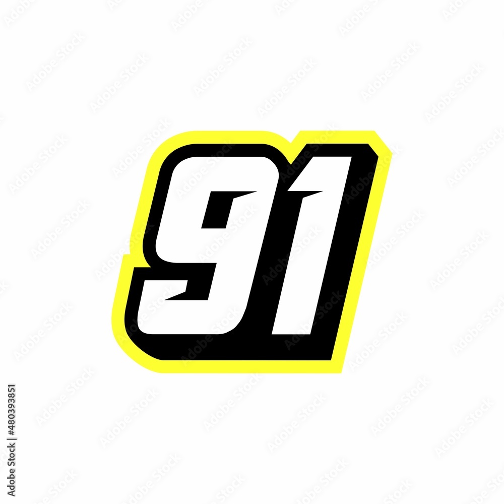 Racing number 91 logo design inspiration Stock Vector | Adobe Stock
