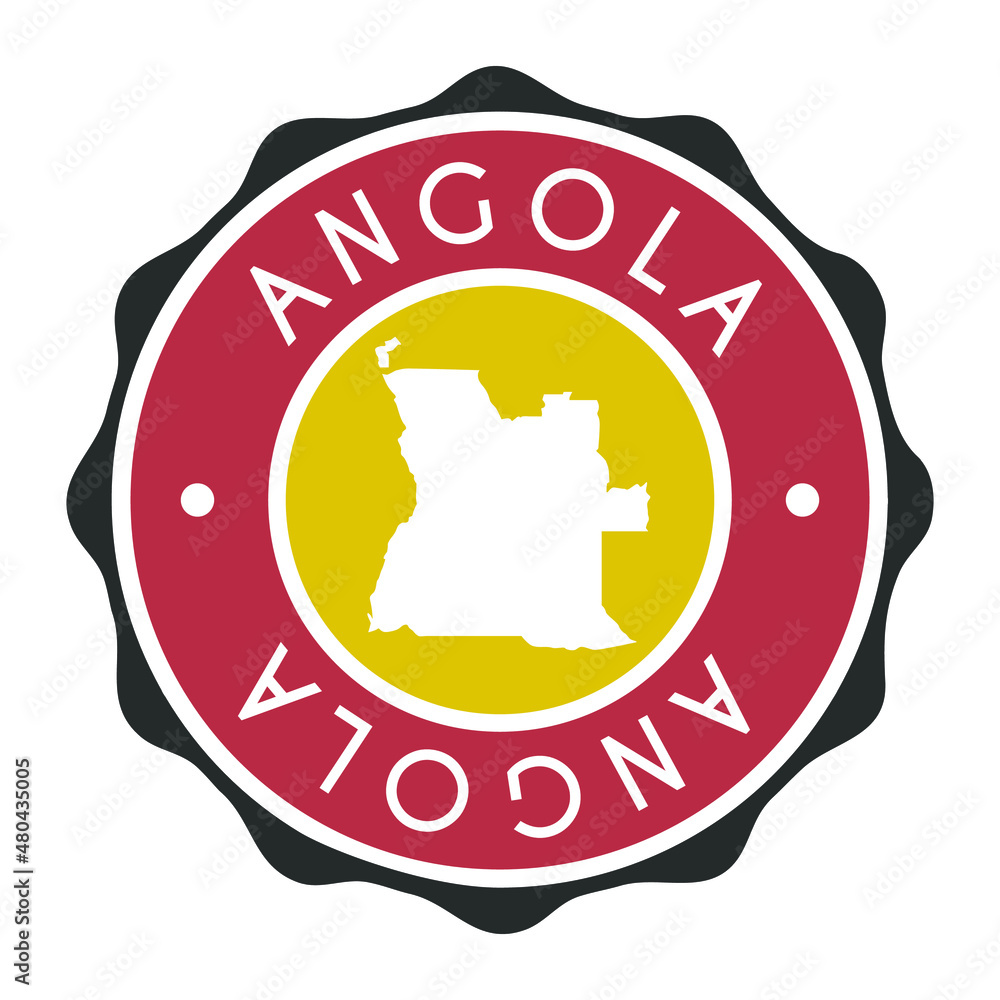 Angola Badge Map Vector Seal Vector Sign. National Symbol Country Stamp ...