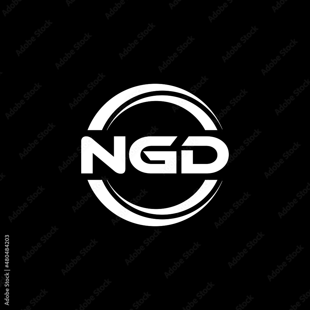 NGD letter logo design with black background in illustrator, vector ...