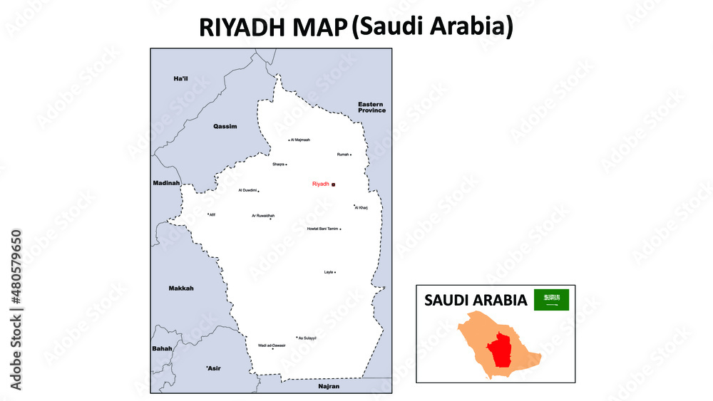 Riyadh map. Political map of Riyadh. Riyadh Map of Saudi Arabia with ...