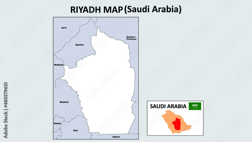 Vektor Riyadh Map. Political map of Riyadh. Riyadh Map of Saudi Arabia ...