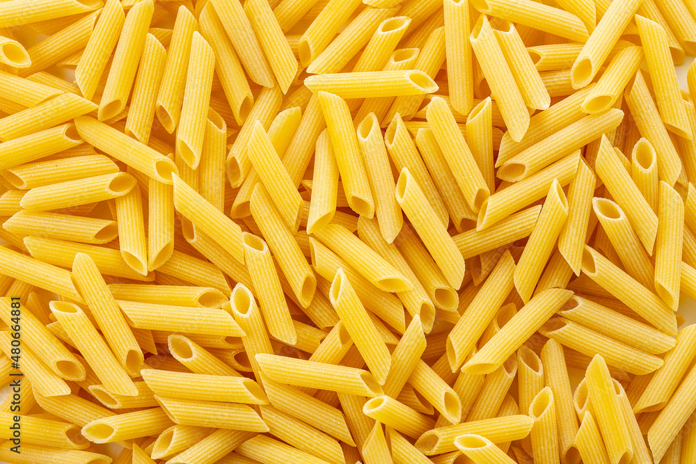 Raw dry penne pasta. Italian food penne pasta image for background ...