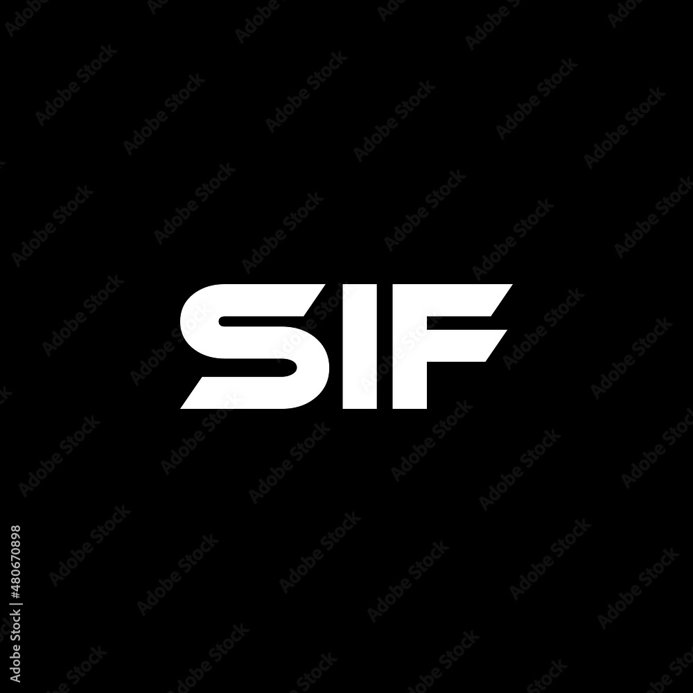 Stock-Vektorgrafik „SIF letter logo design with black background in ...