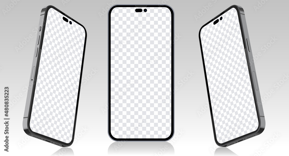 Smartphone blank screen, phone mockup. Template for infographics or ...