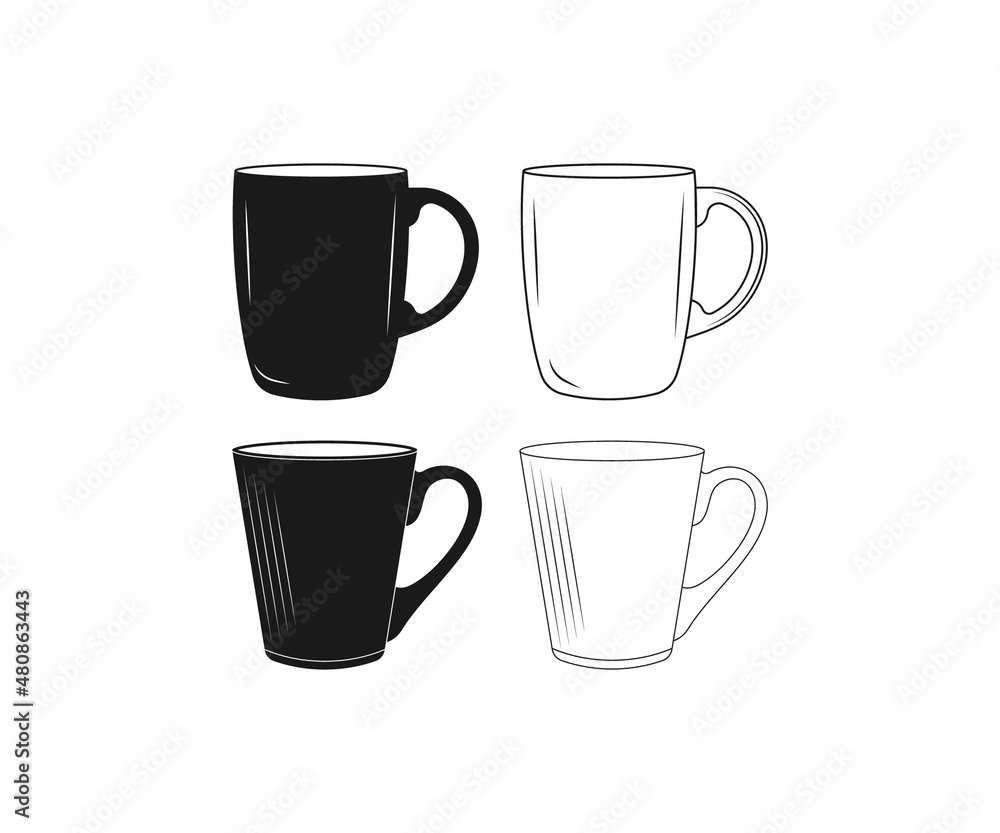 Vector de Stock Coffee Svg, Coffee mug svg, Coffee Cup Outline Svg ...