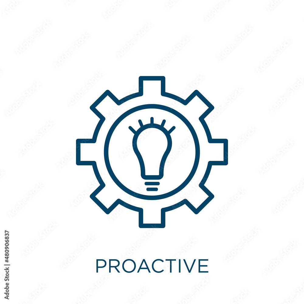 proactive icon. Thin linear proactive, assistance, emergency outline ...