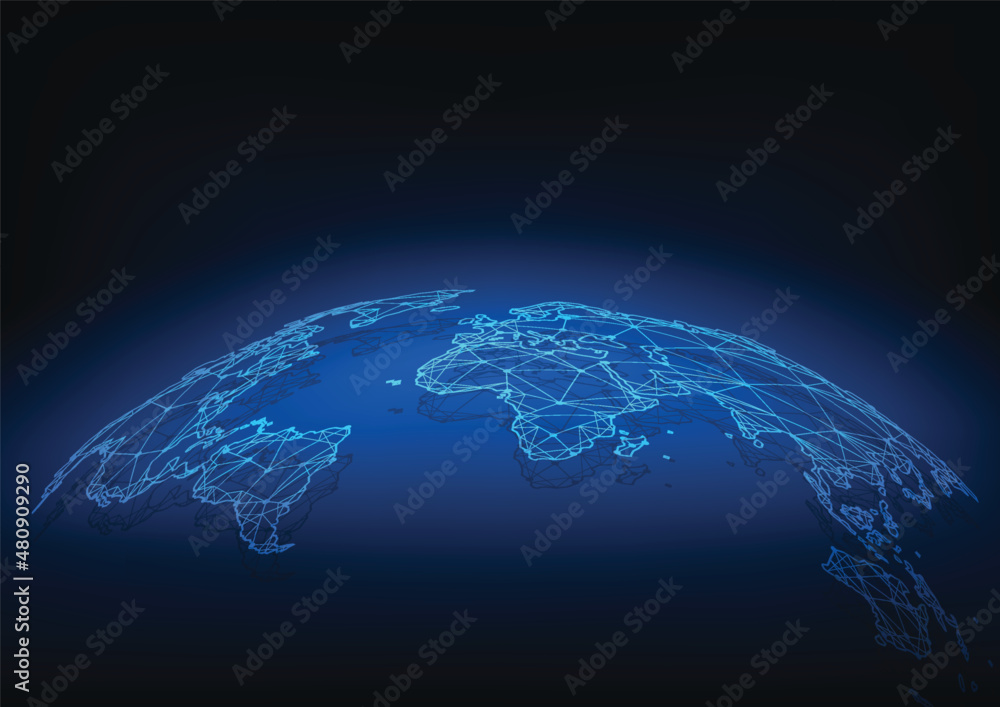 Global network connection. World map point and line composition concept ...