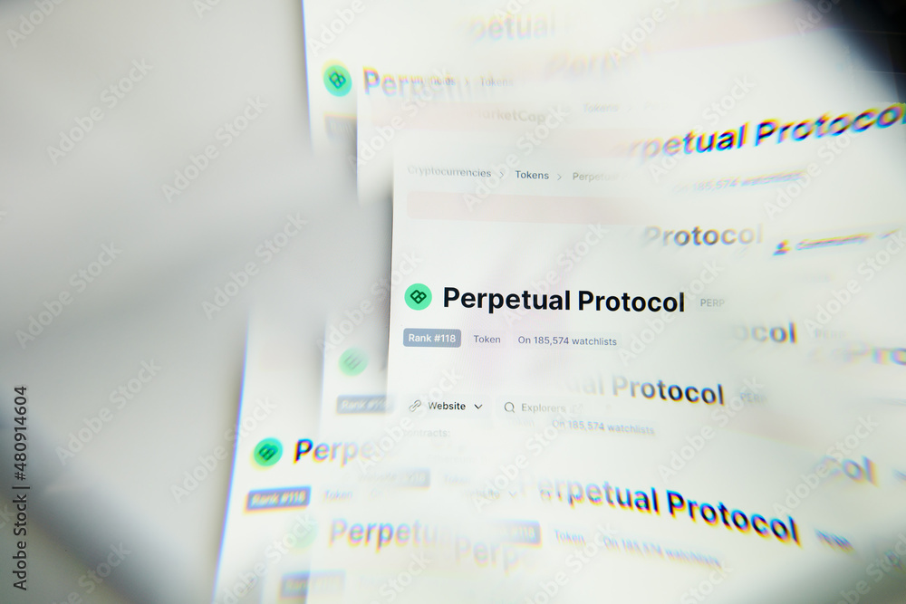 Milan, Italy - January 11, 2022: perpetual protocol - PERP logo on ...