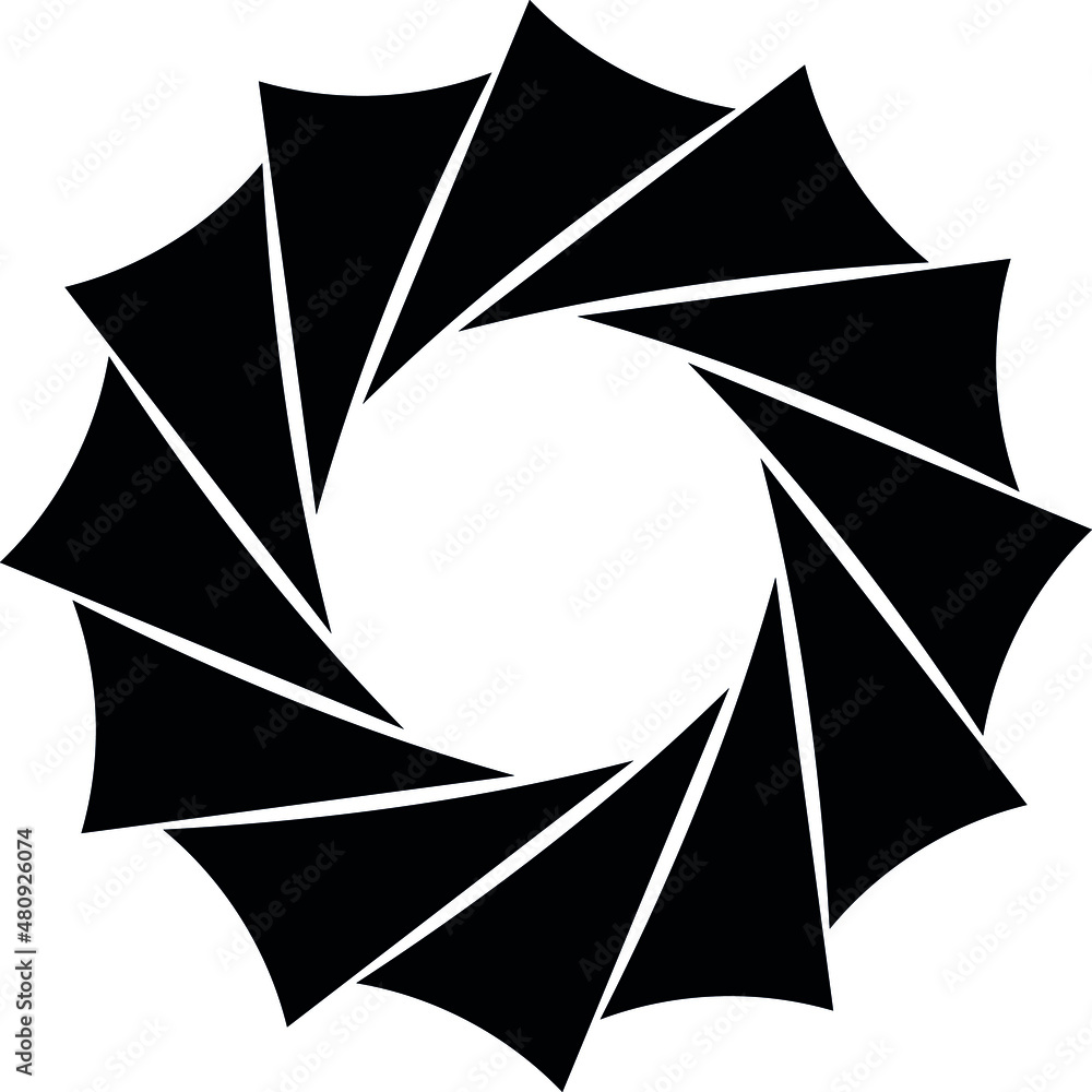 Circular border of black triangles, design elements, shapes, pattern ...